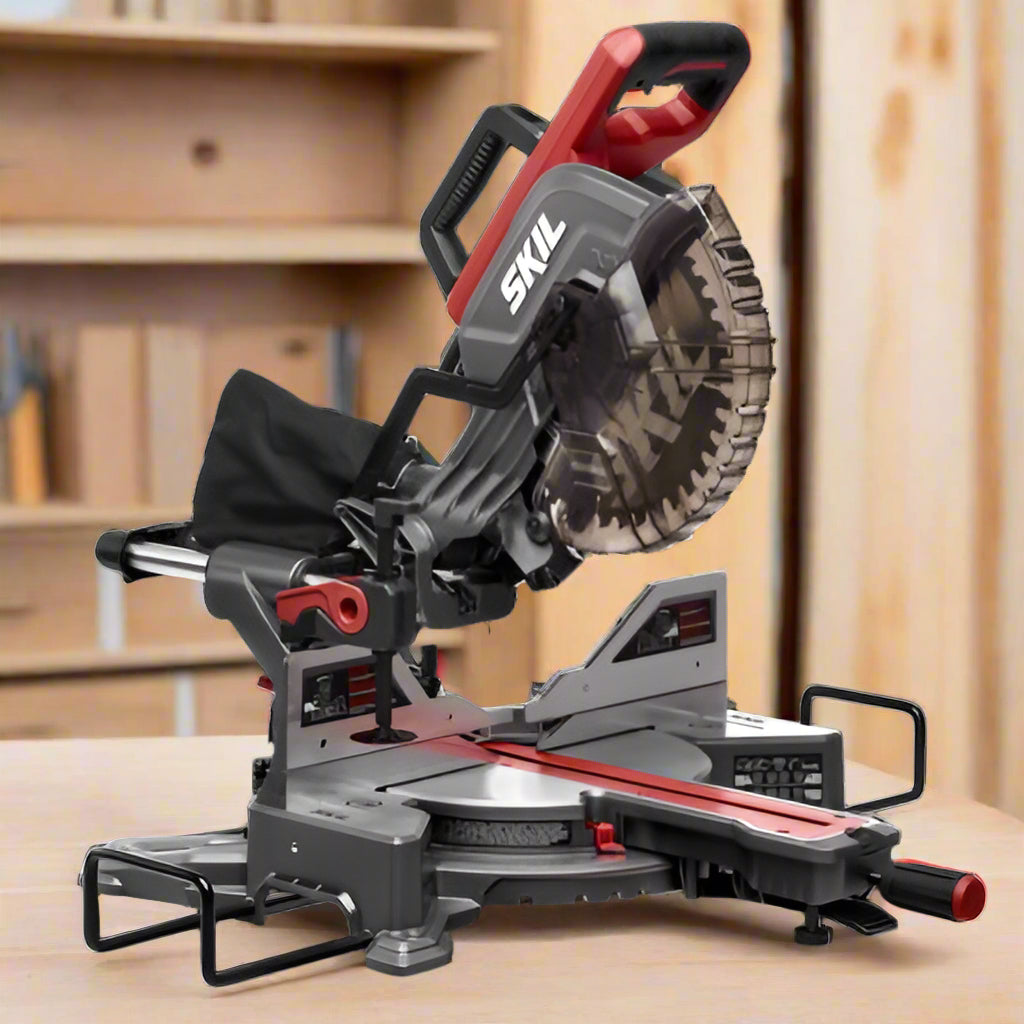 SKIL 10-in 15-Amp Dual Bevel Sliding Compound Corded Miter Saw (open b ...