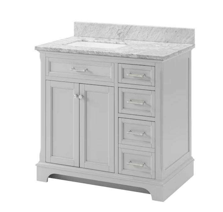 allen + roth Roveland 36-in Muse Gray Undermount Single Sink Bathroom ...